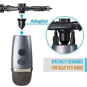 Blue Yeti Nano Shock Mount, Lightweight Alloy Shockmount Reduces Vibration Shock Noise Matching Mic Boom Arm, Designed for Blue Yeti Nano Microphone by YOUSHARES