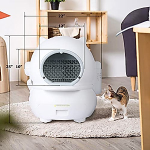 Self-Cleaning Cat Litter Box,Automatic Litter Box for Multiple of Cats，One-Touch Intelligent Safety cat Litter Box Easy to Clean.