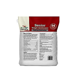 Manna Pro Weight Accelerator for Senior Horses | Made with Omega 3 Fatty Acids from Flaxseed | 8 Pounds