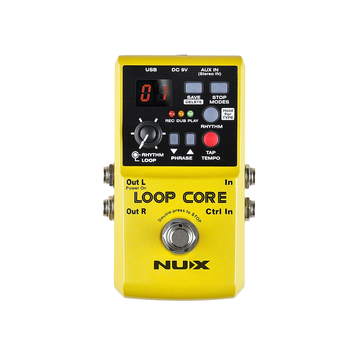 Nux Loop Core Guitar Effect Pedal Looper 6 Hours Recording Time, 99 User Memories, Drum Patterns with Tap Tempo