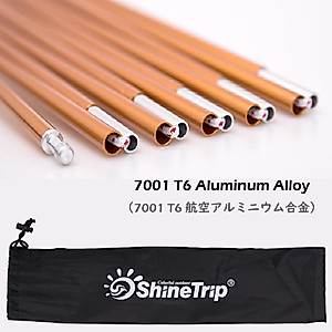 TRIWONDER Tent Pole 2 PCS - Aluminium Rod Tent Pole Replacement Accessories Tent Bar Tent Building Supporting Rod Awning Frames Kit for Hiking Camping (Gold - 10.92ft)