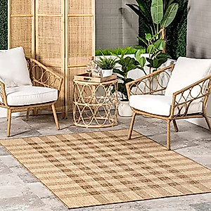 nuLOOM Sandee Casual Plaid Indoor/Outdoor Area Rug, 8' x 10', Beige