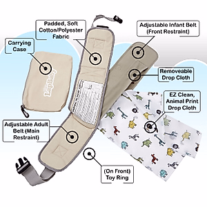 Primo LapBaby - Ergonomic, Adjustable, and Portable Infant Seating Aid for Travel, Feeding, and Working from Home with Animal Print Drop Cloth