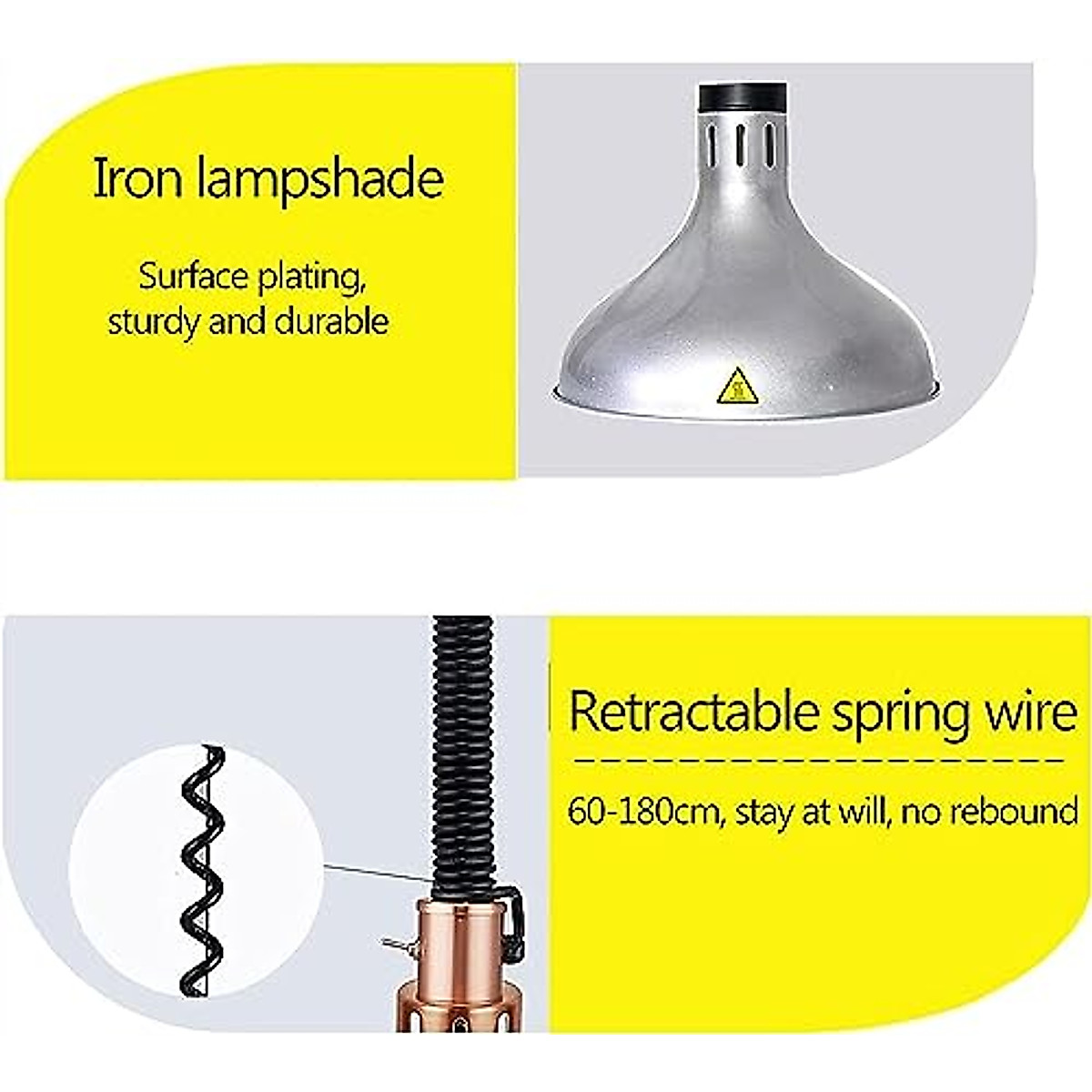 LINKANRUO Heating Lamp 2 Pack - Buffet Retractable Heat Lamp for Parties, Catering and Food Service - Keep Food Warm with Food Heat Lamp, Ideal Restaurant Supplies Lamps(A)