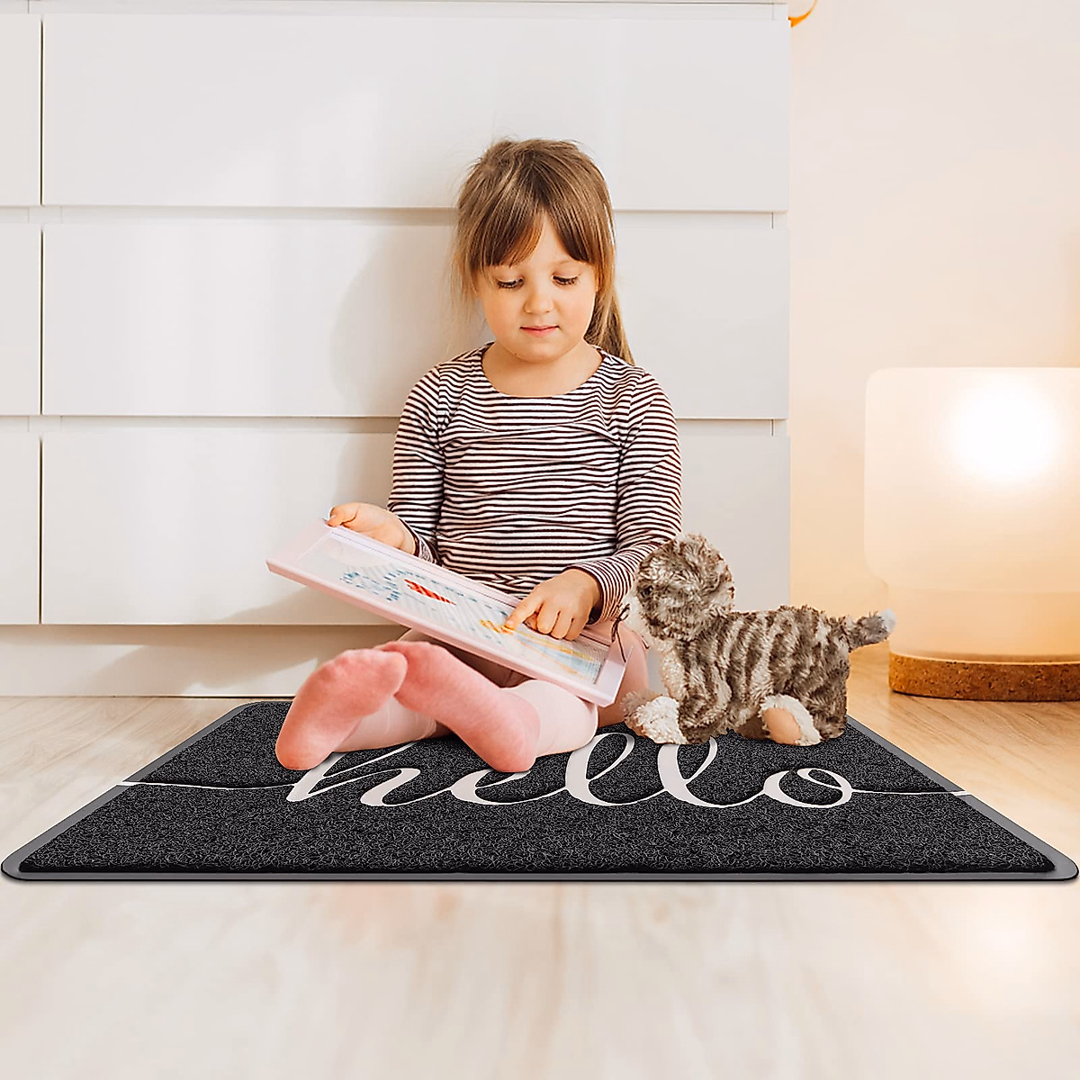 SoftDuo Door Mat Welcome Mat Indoor Outdoor Doormat Resist Dirt Rug Easy to Clean Entry Rug Durable Anti-Slip Entrance Mat Low-Profile Outside Floor Mat for Front Door, Entryway, Garage (30"x17.5")