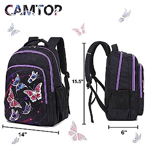 CAMTOP Backpack for Kids Girls School Backpack with Lunch Box Preschool Kindergarten BookBag Set (Y0058-2 Galaxy)