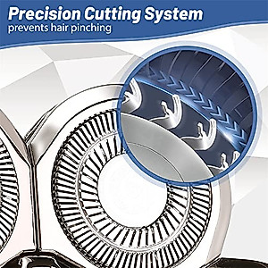 Electric Head Shavers for Bald Men: 6 in 1 Rechargeable Beard Nose Hair Trimmer with Clipper Guards Mens Shaving Grooming Kit Cordless Rotary Face Shavers Waterproof Men's Bald Head Razor Wet and Dry