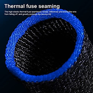 Gaweb Gaming Finger Covers Sweat Proof Breathable 0.98MM Thin Mobile Game Controller Fingertips Sleeves Thumb Gloves Blue A