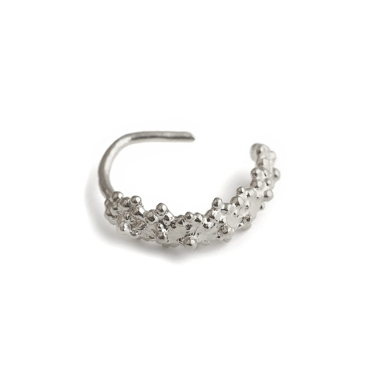 Indian Nose Ring, Unique 925 Sterling Silver Tribal Nose Hoop Piercing, 20 Gauge Earring, Handmade Jewelry