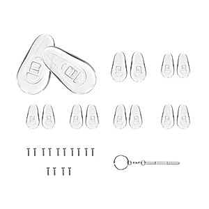 6 Pairs YAFIYGI Nose Pieces for Eyeglasses Dlide in Upgraded Nose Pad Replacement Kit Set with Glasses Screws and Micro Screwdriver