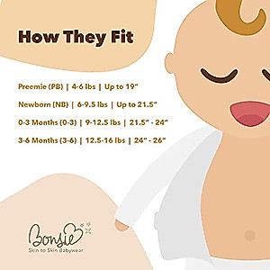 Bonsie Skin to Skin Babywear Footie Bodysuit - Baby Footed One Piece with Yellow Sun Pattern - Sunrise (Newborn)