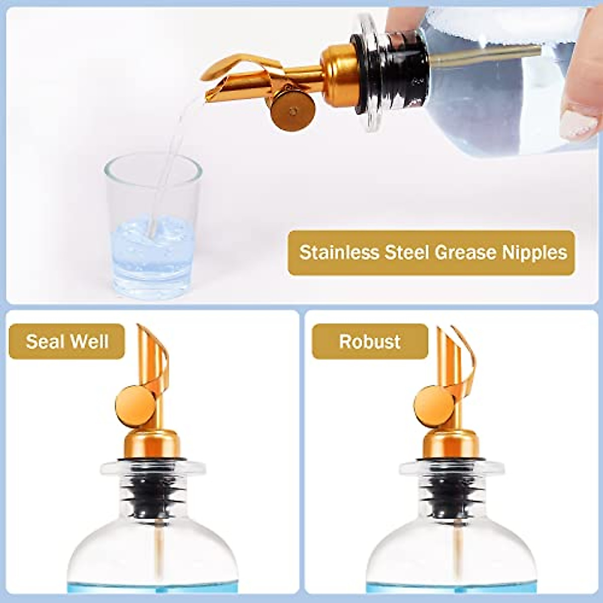 Mouthwash Dispenser for Bathroom Mouth Wash, 12 oz Mouthwash Glass Containers with Cups, Pour Spouts, Funnel and Labels, Clear Glass Bottles Mouthwash Decanter