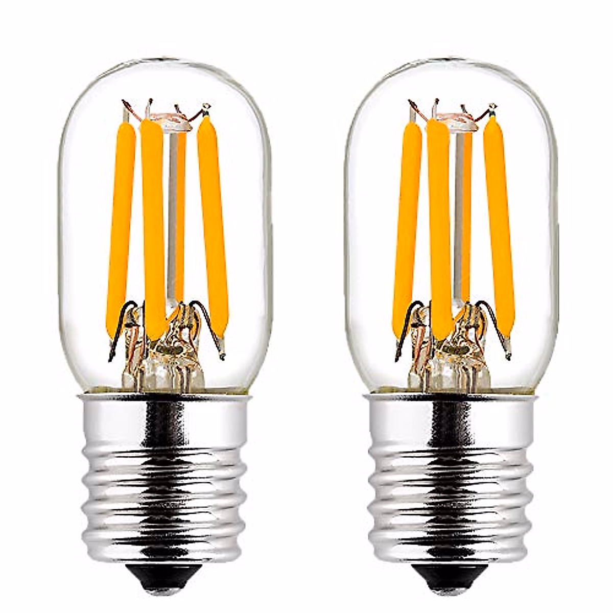 LiteHistory E17 led Bulb ETL 25w Appliance t7 led Bulb 250lm 2700K 2w Microwave Light Bulb 2Pack