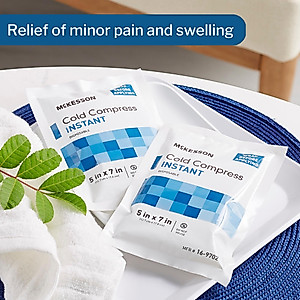 McKesson Cold Compress, Instant Cold Pack, Disposable, 5 in x 7 in, 1 Count, 24 Packs, 24 Total