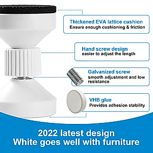 Neatbuddy Adjustable Length Headboard Stoppers for Wall, Bed stoppers, Premium Bed Accessories, Headboard Pad, No More Creaking, White (2.48-2.75in)