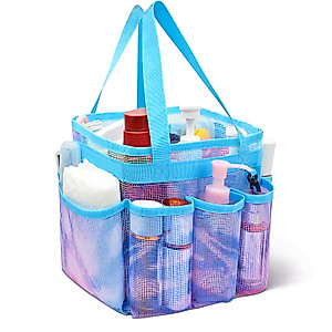 Fiodrimy Mesh Shower Caddy Portable for College Dorm Room Essentials, Hanging Shower Caddy Tote Bag Basket with 8 Pockets, Quick Dry Shower Bag for Bathroom (Tie Dye)