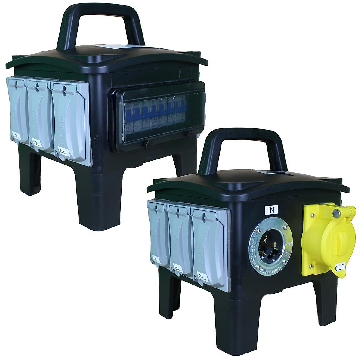 Walther Electric Portable Power Distribution Unit (PDU) | 50A Single Phase 2-Pole 4 Wire Spider Box UL Listed - HEB201U (NEMA 3R)