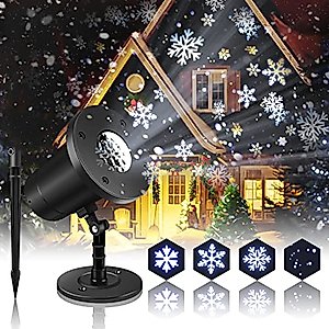INNENS Snowflake Projector Lights, Christmas Lights Projector Outdoor Indoor Waterproof for Christmas Decorations, LED Snowfall Holiday Projector for Christmas Wedding Party, Gifts for Women Men