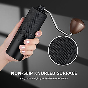 Upgraded Manual Coffee Grinder, External Adjustable Setting, Hand Grinder with 7-star CNC Stainless Steel Conical Burr, Double Bearing Positioning for Full Coffee Flavor, Best Gift for Coffee Lover