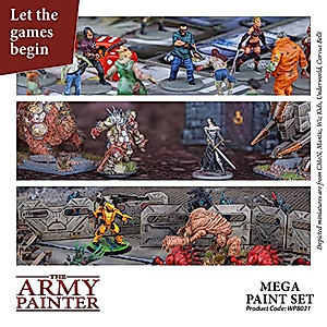 The Army Painter Miniature Painting Kit with Wargamer Regiment Miniatures Paint Brush - Miniature Paint Set for Miniature Figures, 50 Nontoxic Model Paints - Mega Paint Set of 3