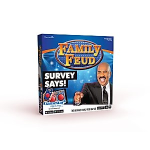 Family FEUD Survey Says Edition Card Game, Complete with Hundreds of Questions, 150 Question Cards, 50 Fast Money Cards, Complementary App with Sound Effects from The Show For 3 Players