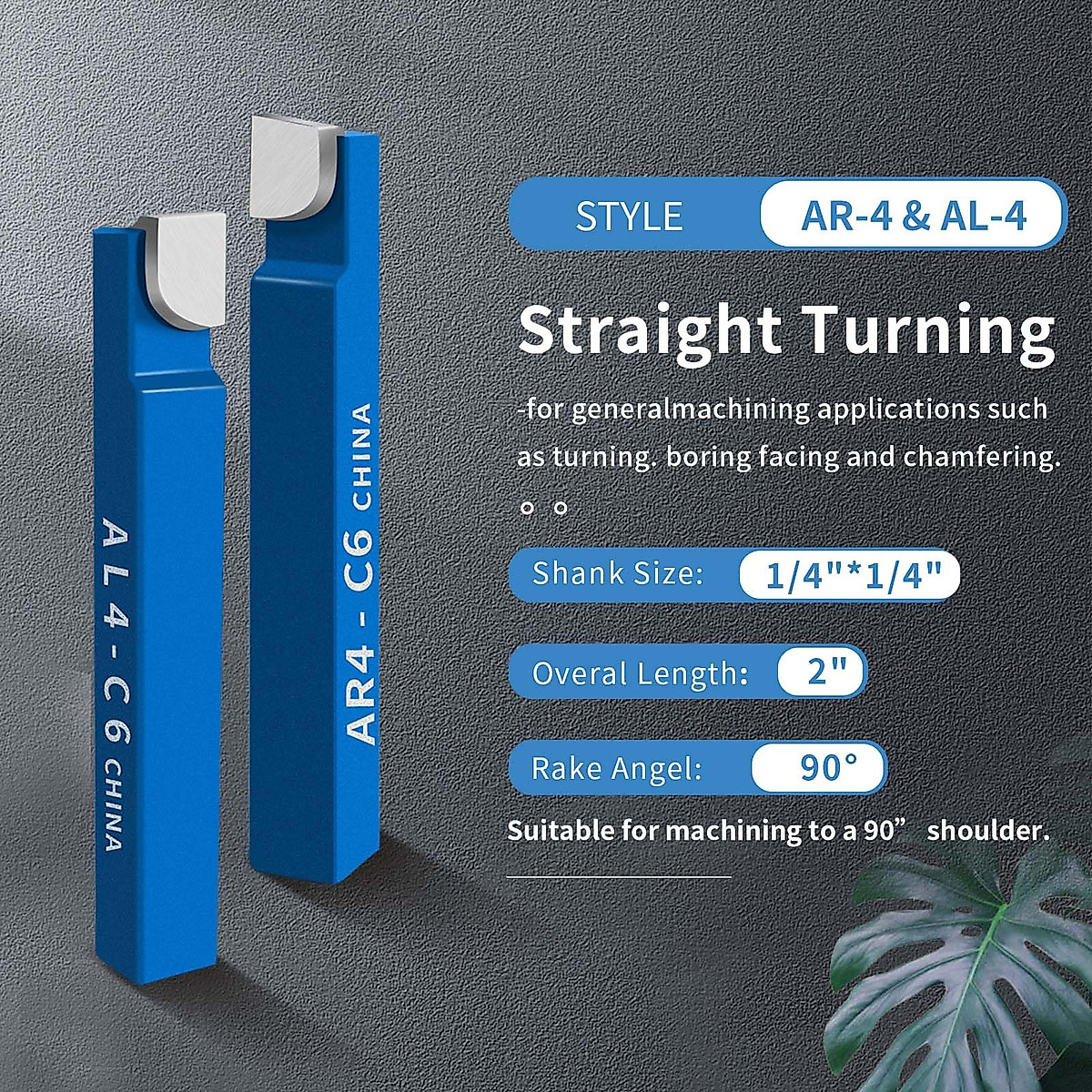SENDUO 10PCS 1/4" Metal Lathe Tooling Carbide Tip Tipped Cutter Tool,C6 Bit Cutting Set,for Metal Lathe Turning, Boring, and Chamfering