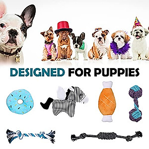 BUIBIIU Dog/Puppy Teething Toys, Assorted Chew Toys, 6 ct