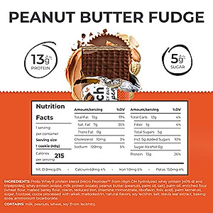 Power Crunch Whey Protein Wafer Bars, High Protein Snacks with Delicious Taste, Peanut Butter Fudge, 1.4 Ounce (12 Count)