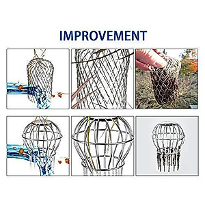 Gutter Guard 3 Inch 304 Stainless Steel Filter Strainer Fits for 2.6" ~ 3.7" Round Downspout, Stops Leaves Seeds and Other Debris Gutter Cleaning Tool – 4 Pack