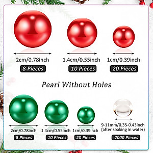 MTLEE 2106 Pieces Christmas Vase Filler Pearl for Vase Filler Pearls for Vases Candyland Pearls Water Gels Beads Candles Centerpiece for Christmas Home Table Party Decor (Elegant Style)