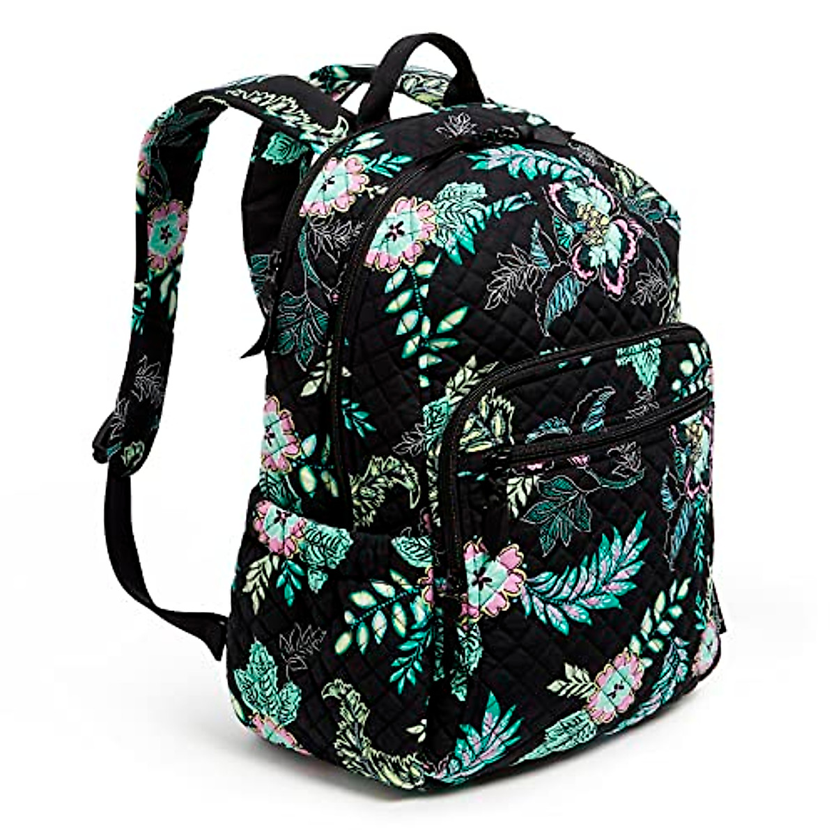 Vera Bradley Women's Cotton Campus Backpack, Island Garden - Recycled Cotton, One Size