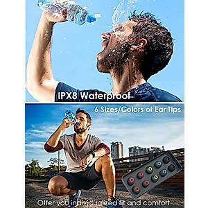 XLEADER Touch Wireless Earbuds, ENC Bluetooth Earphones, SoundAngel Pro Deep Bass up Small Headphones with Microphone and Mini Smart Charging Case USB-C Quick Charge IPX8 Waterproof, for iPhone Work