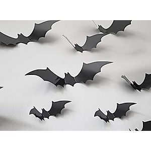 Halloween Bats Wall Decals 77pcs Bat Wall Stickers Halloween 3D Bats for Wall Decoration 4 Size