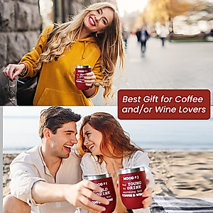 Birthday Gift for Women - Ideas for Best Friend, Mother, Sister, Girlfriend, Coworker - Wine Set with 2 Wine Tumblers - Unique Funny Best Gift Basket for Women for Birthday, Thank You Gift (Set of 4)