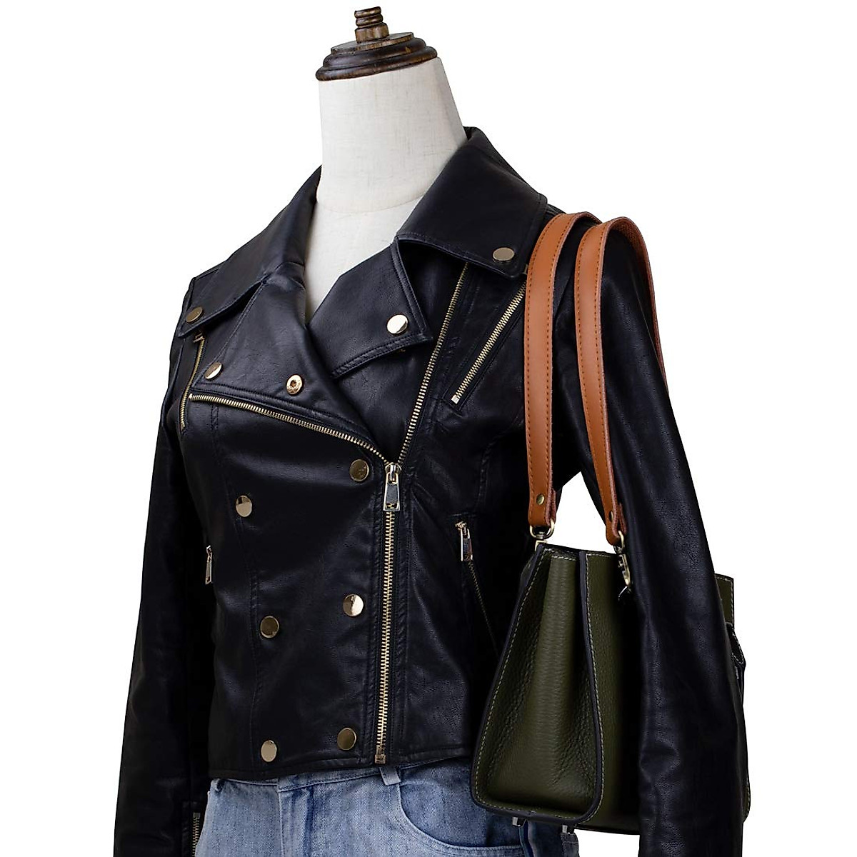 Allzedream Genuine Leather Purse Strap Sewing Canvas Replacement Handbag Shoulder Bag 2 Pcs (Camel)