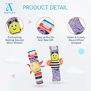 Baby Sensory Toys for Toddlers 1-3 T&A Outlet Socks Toys, Baby Stuff for Baby Boy Or Girl Gift- Infant Toys Bbay Toys 6-12 Months.4 Count (Pack of 1)