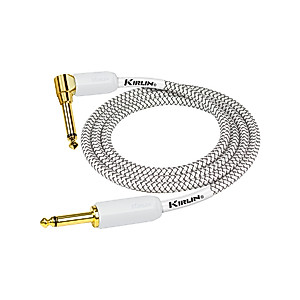 KIRLIN, KIRLIN CABLE Instrument Cable, 1/4" Mono Plug, White, 20FT (IWB-202WGL-20/WT)