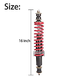 10L0L Front Rear Coil Over Shock Fits EZGO TXT Medalist 1994+ Newer Gas or Electric Golf Cart, Heavy Duty, Replaces OEM# 70928-G01 76418-G01, 2- Pack (Red Shocks)