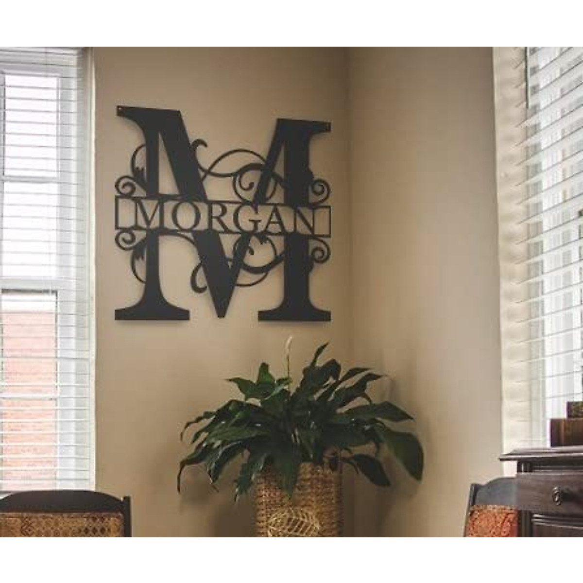 Split Letter Metal Monogram - Custom Last Name Sign - Split Letter- Personalized - Metal Family Name Sign - Door Hanger - Outdoor Metal Sign - Wedding Gift