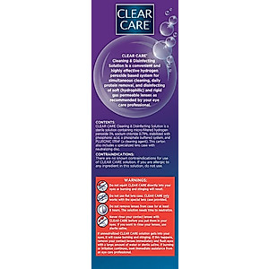 Clear Care Cleaning & Disinfecting Solution with Lens Case, Twin Pack,12 Fl Oz (Pack of 2)
