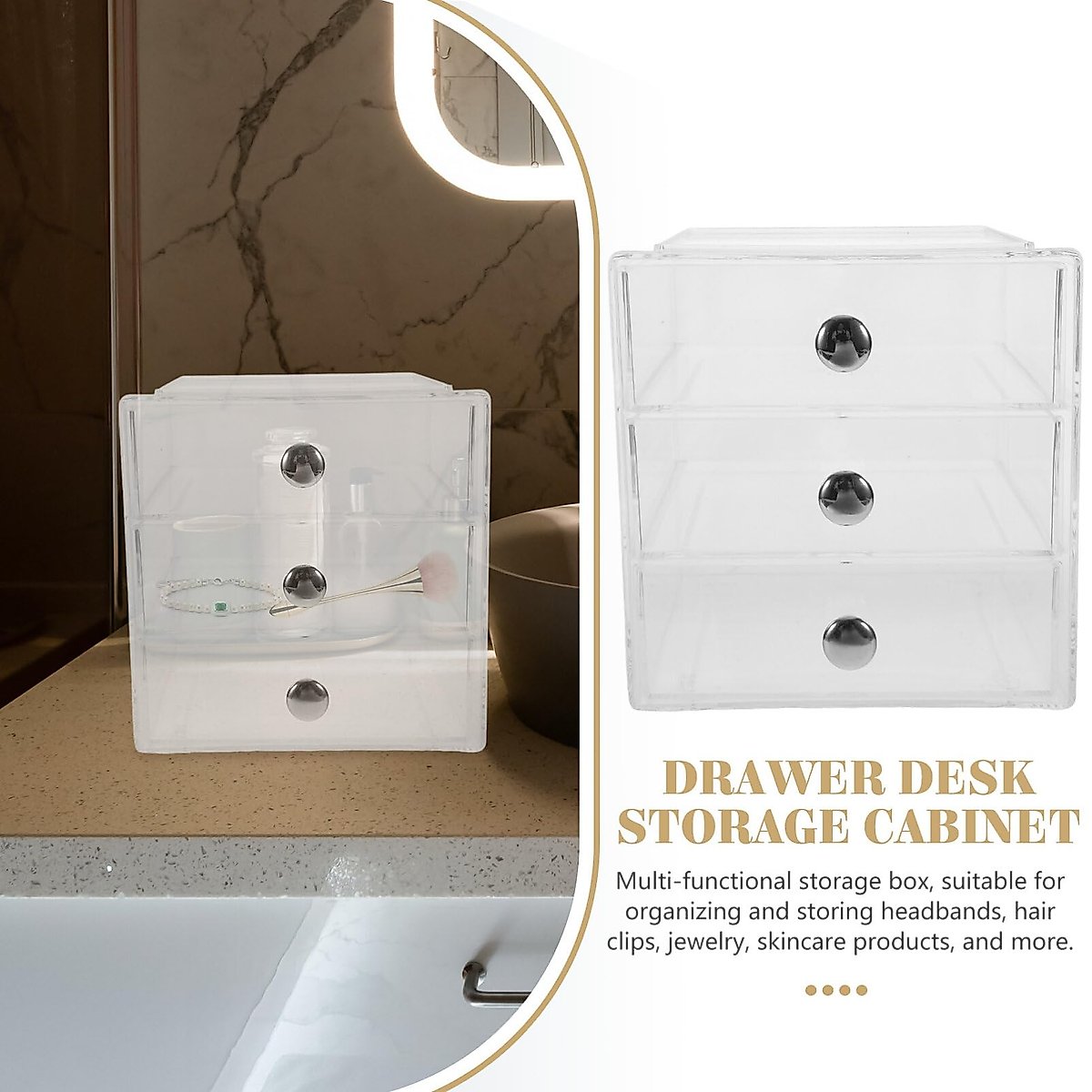 Cabilock Drawer Storage Box Box make up drawer desktop drawers organizer desktop storage box with drawer cosmetic display case Acrylic Storage rack jewelry trash box drawers Facial mask