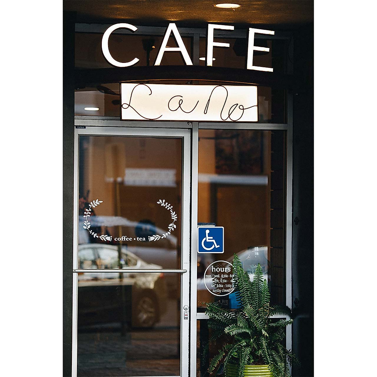 Handicap Sign Stickers, Disabled Wheelchair Symbol, Easy to Apply and Peel, Vinyl Laminated, Indoor Outdoor (4.7x4.7 inch 5 Pcs)