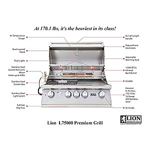 Lion 32-Inch Natural Gas Grill L75000 with Refrigerator and Door and Drawer Combo and Drop-In Sink with and 5 in 1 BBQ Tool Set Best of Backyard Package Deal
