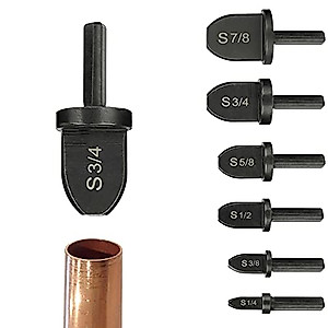 SeonFook 6pcs HVAC Tools Swaging Tool Drill Bit Set Flaring Tool Drill Bits Portable Air Conditioner Copper Pipe Tube Expander Repairing Set with 7/8'', 3/4'', 5/8'', 1/2'', 3/8'', 1/4'' Bits