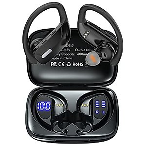 Caymuller Wireless Earbuds Bluetooth Headphones 48Hrs Play Back Sports Earphones with LED Display Built in Mic Deep Bass Stereo in Ear Waterproof Headset for Workout Gaming Running