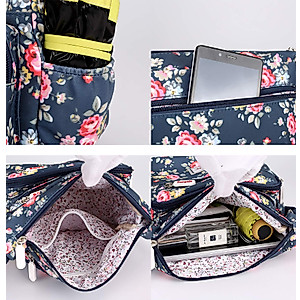 Casual Nylon Floral Shoulder Bag For Women Crossbody Bag Messenger Bags Travel Handbags With Adjustable Strap Waterproof (rosebush)