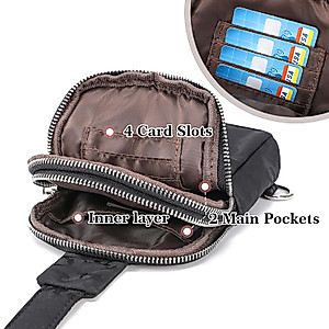 INICAT Small Crossbody Sling Bag Chest Bag Travel Shoulder Purses for Women(Leopard Black)