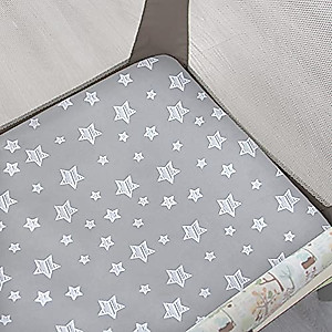 Pack and Play Sheets, 2 Mini Crib Stretchy n Playard Fitted Sheet, Compatible with Graco Play, Soft Breathable Material, Stars & Bunny