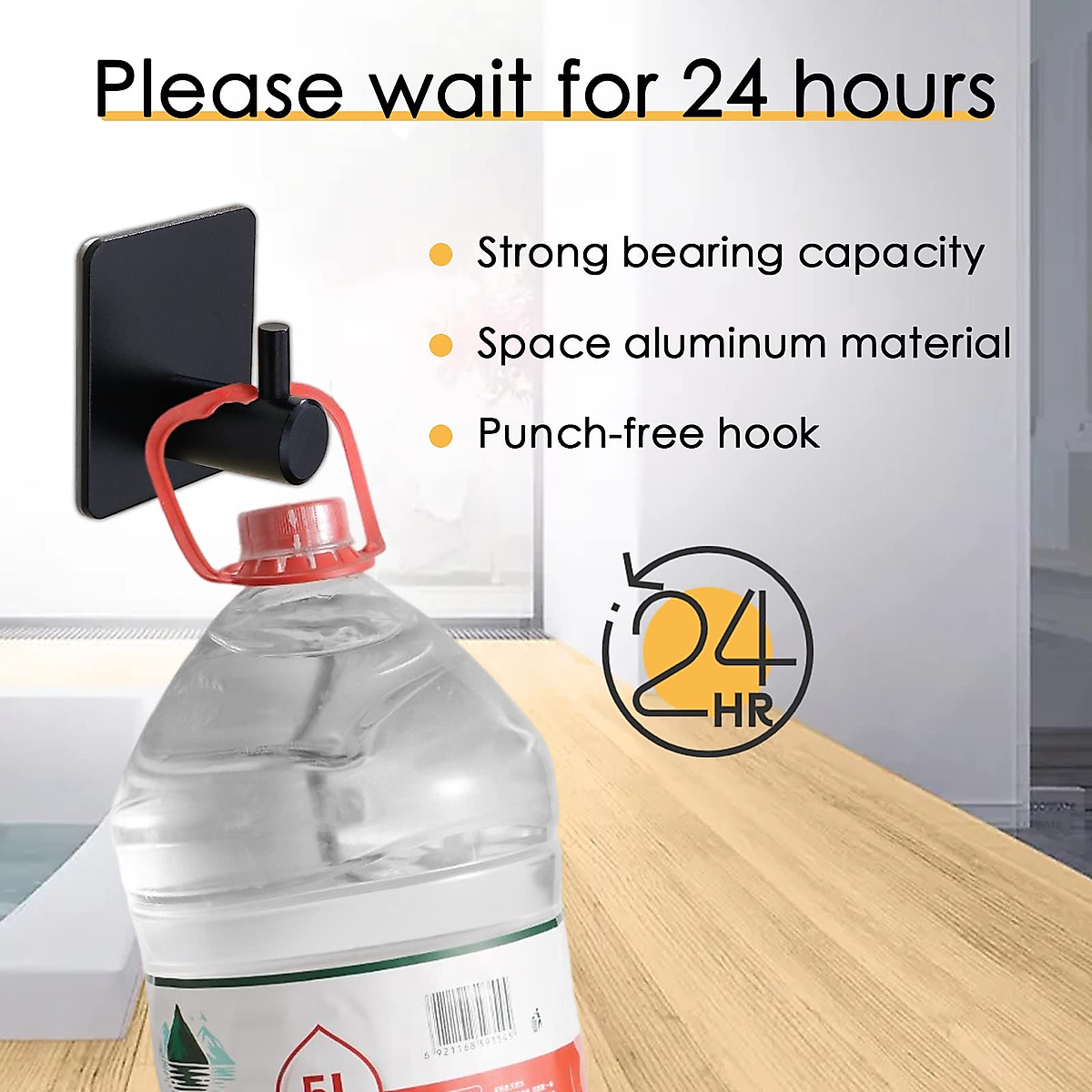 Space Aluminum Waterproof Hook Bathrobe Heavy Towel Hook Coat Bathrobe Bathroom Kitchen Living Room, Silver