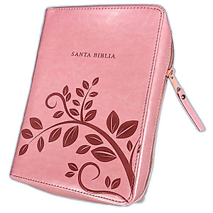 Biblia Letra Grande para Mujer con Cierre y Forro Organizador RV 1960 rosado con indice - My Organizer Bible